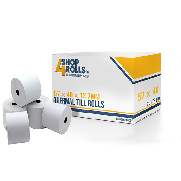 Thermal Till Rolls 57mm x 40mm - 20x Rolls Per Box Online Ireland ...